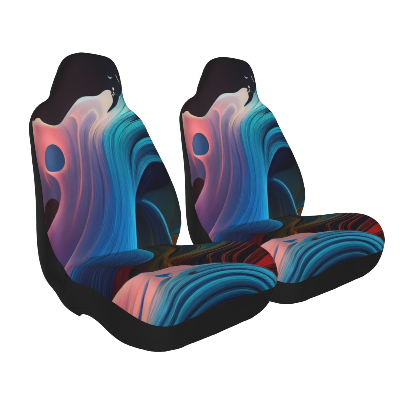Goofa Vibrant Fluid Motion Art Printed Car Seat Covers, Automotive Seat ...