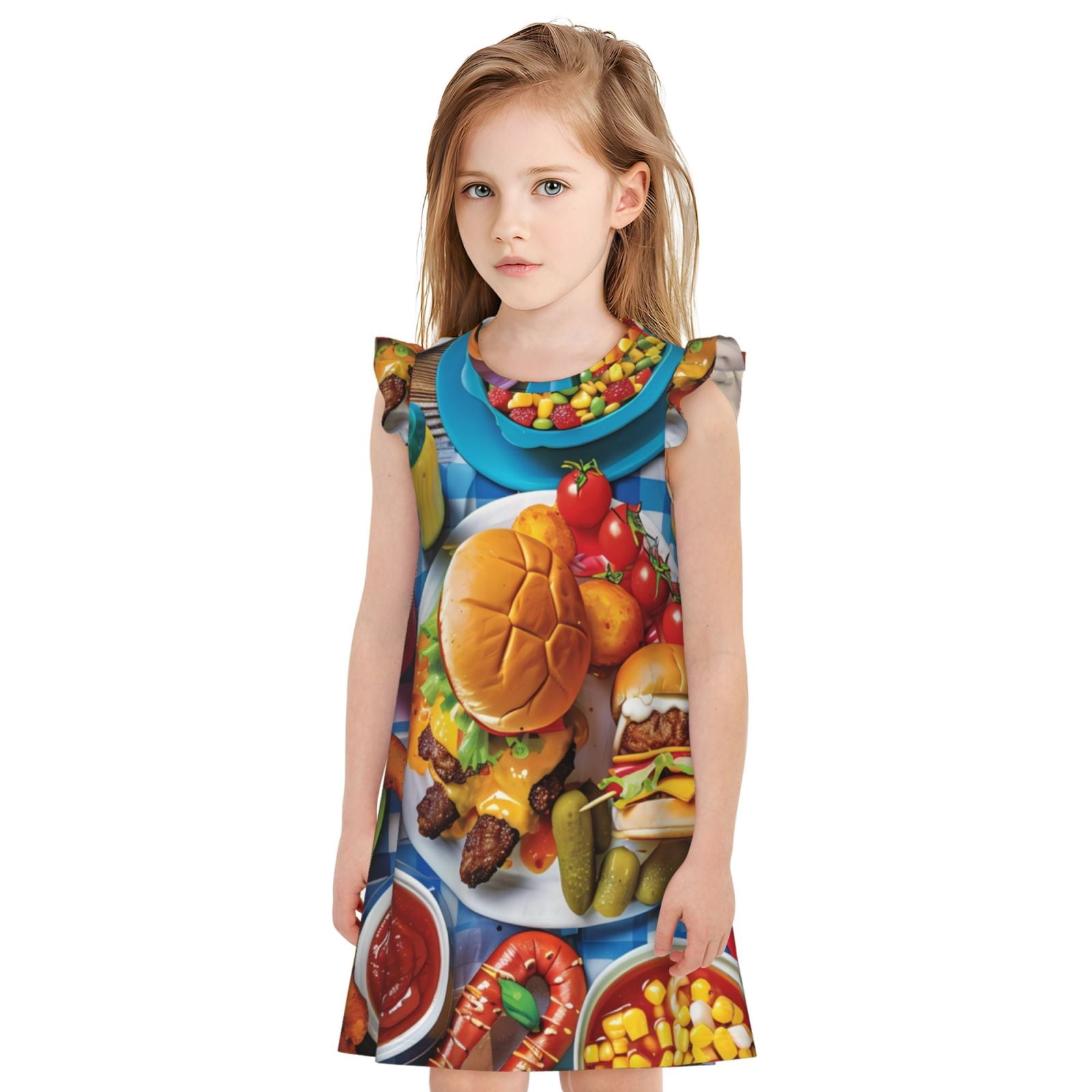 Goofa Vibrant Picnic Food Spread Pattern Sweet & Sassy Girls ...