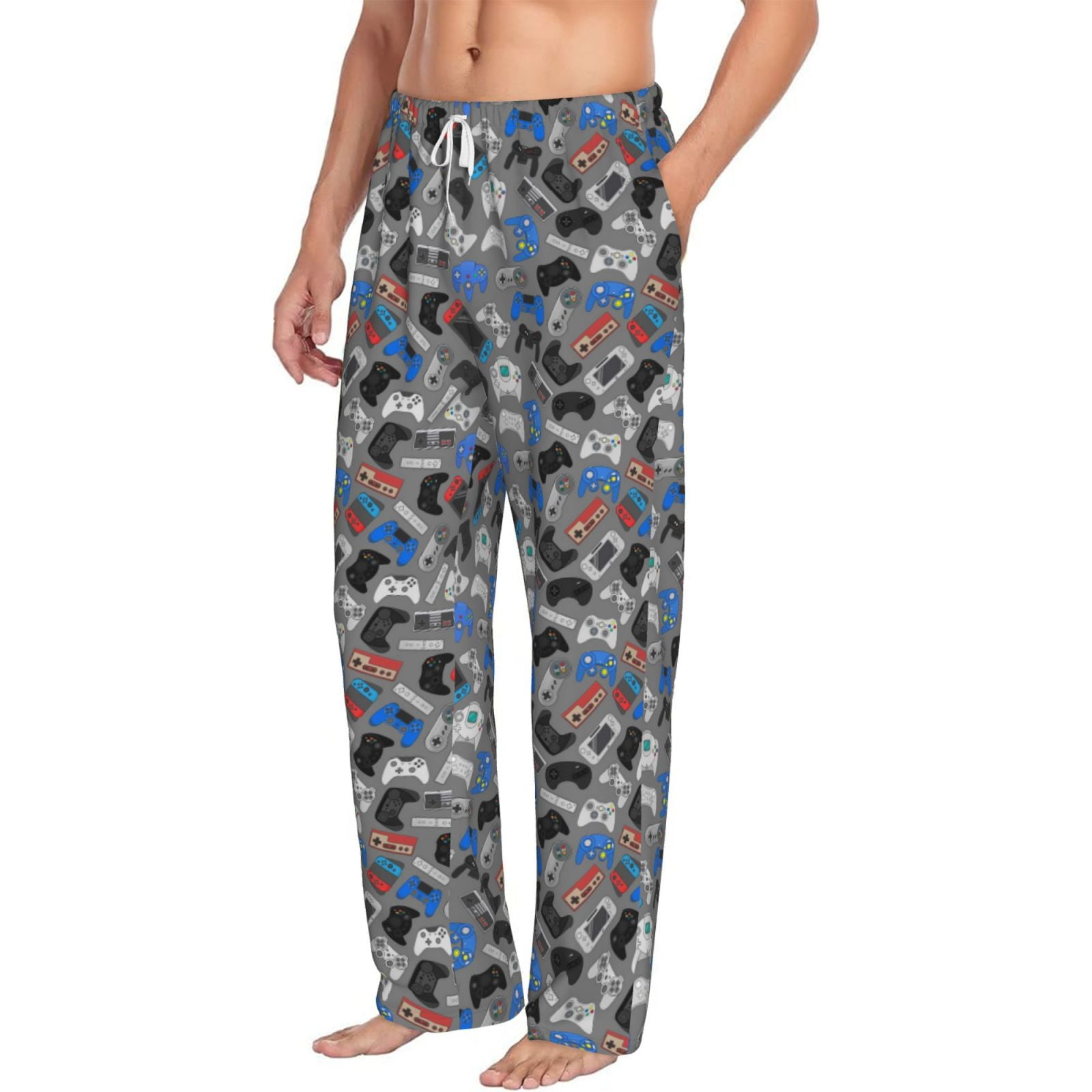 Goofa Video Game Printed Soft Pajama Pants for Men, Wide Leg Comfy ...