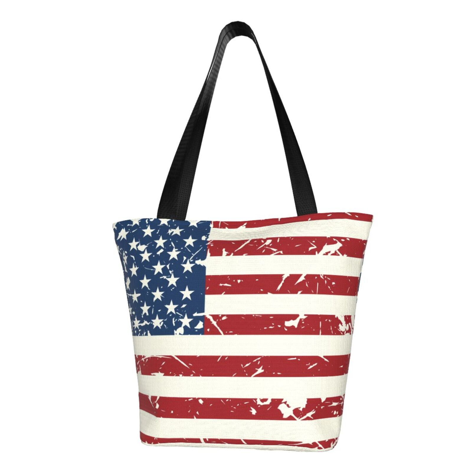 Goofa Vintage American Flag Pattern Tote Bags,Large Capacity Bag,Beach ...