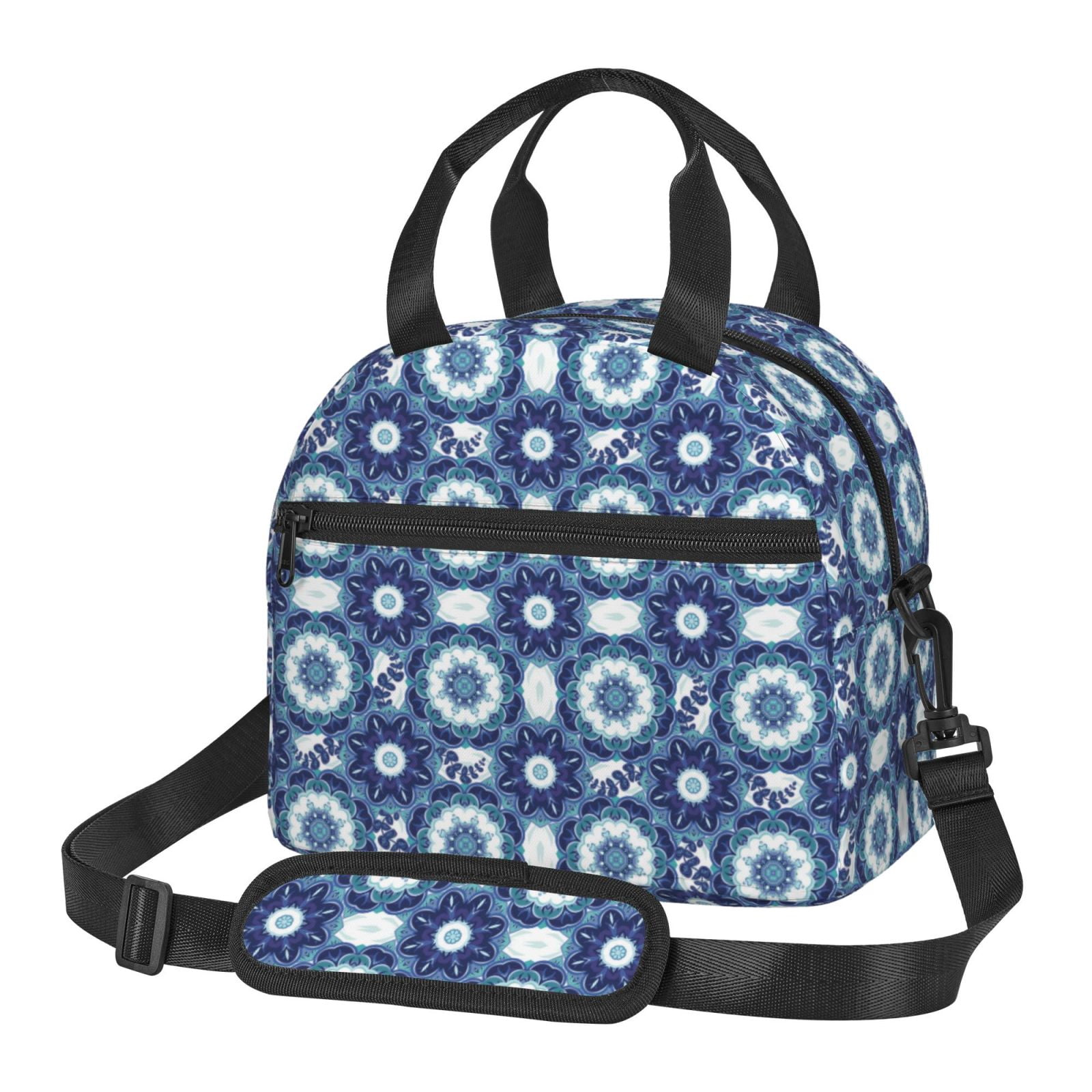 Goofa Vintage Blue Pattern Lunch Bag ,Insulated Lunch Box, Small ...