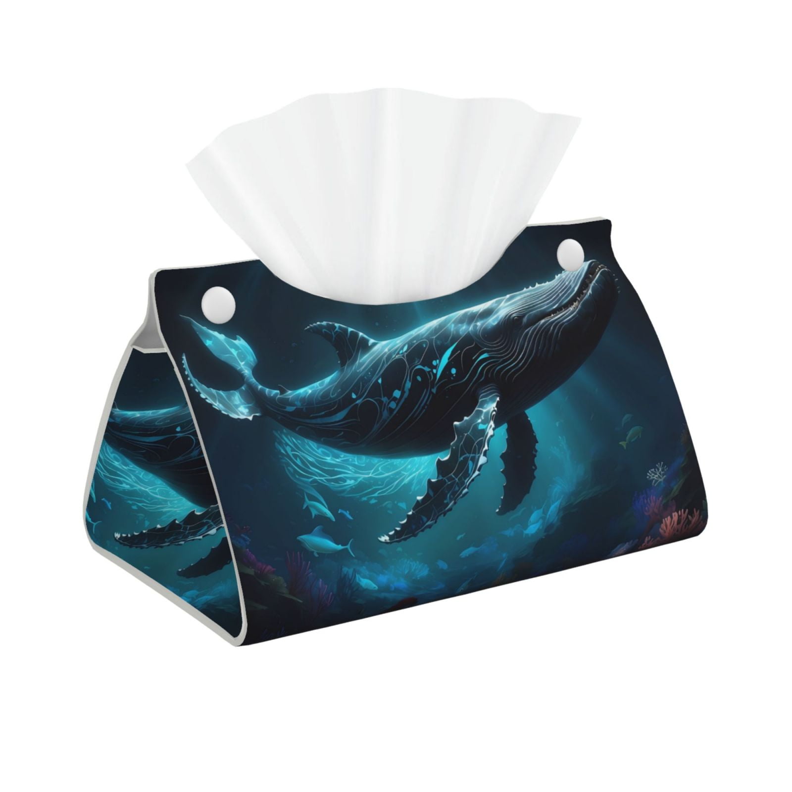 Goofa Vintage Blue Pattern Whale Pattern Triangle Square Tissue Box ...