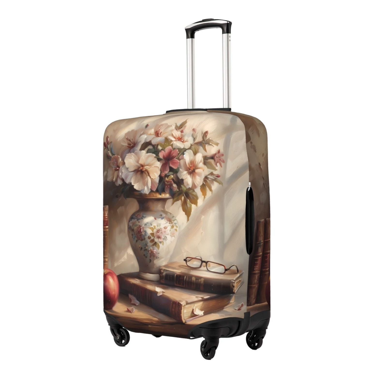 Goofa Vintage Floral Vase With Books Pattern Luggage Covers For ...