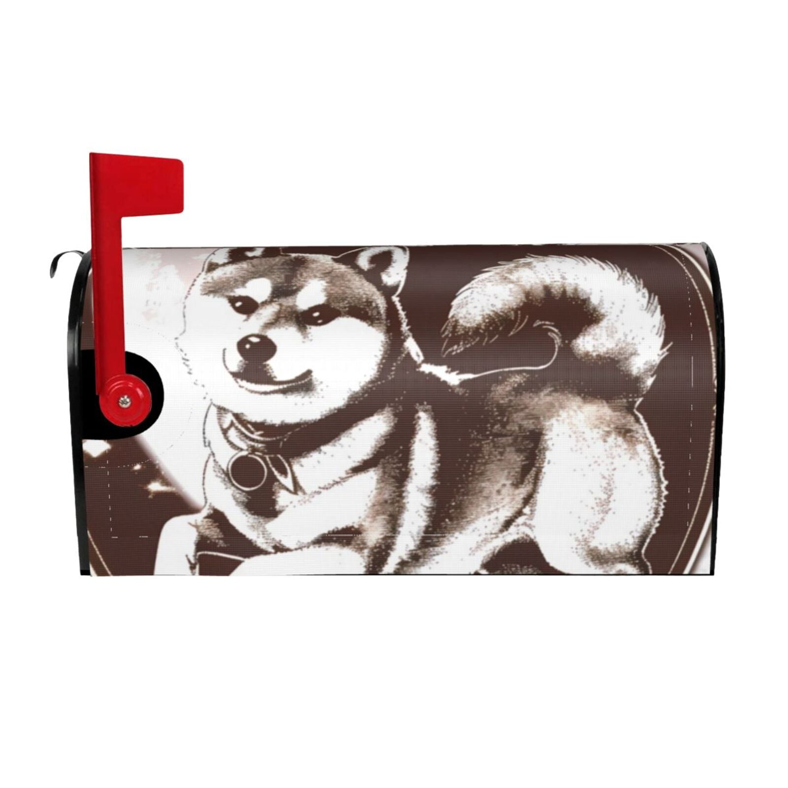 Goofa Vintage Husky Dog Pattern Mailbox Cover, Mailbox Decoration with ...