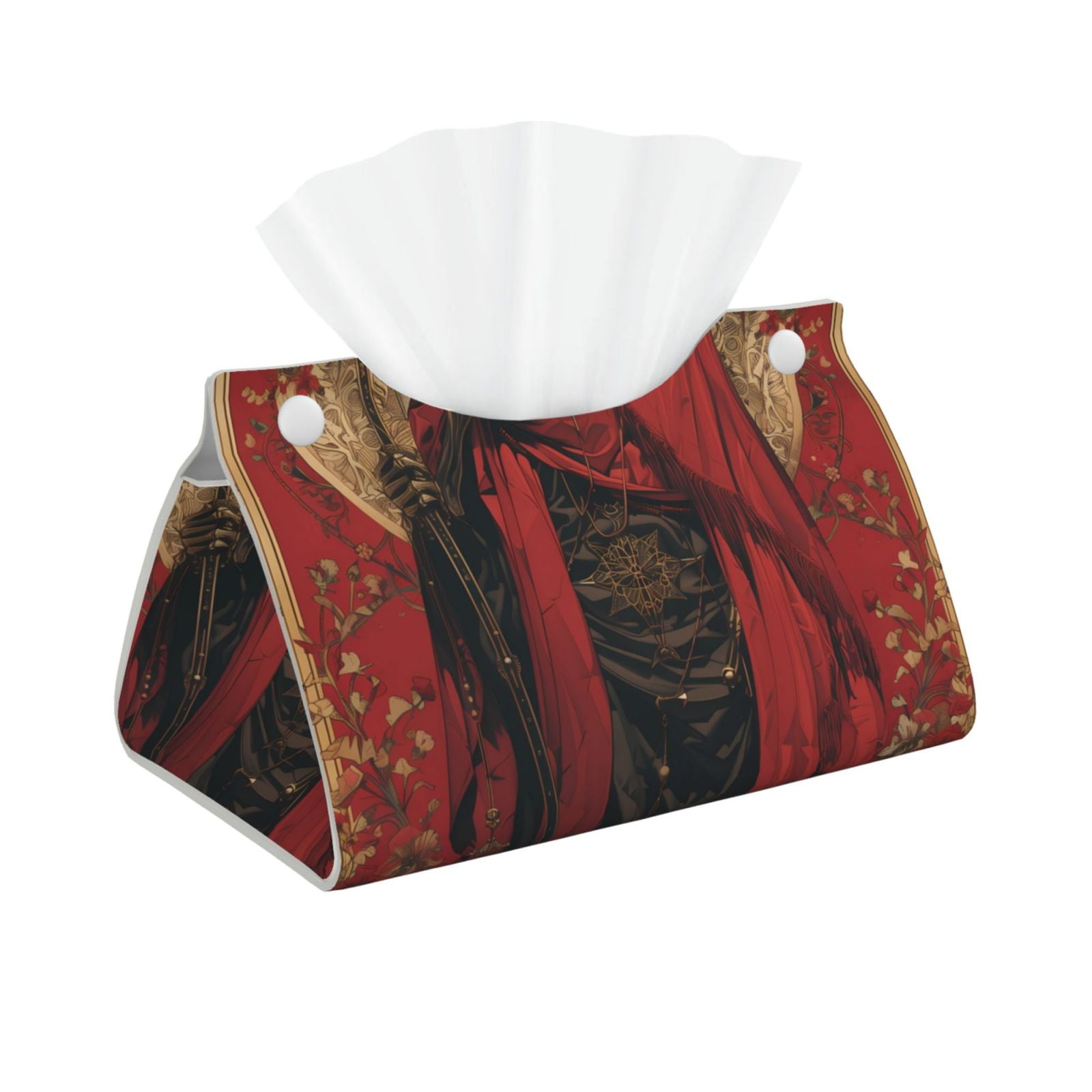 Goofa Vintage Rose Scepter Skull Pattern Triangle Square Tissue Box ...