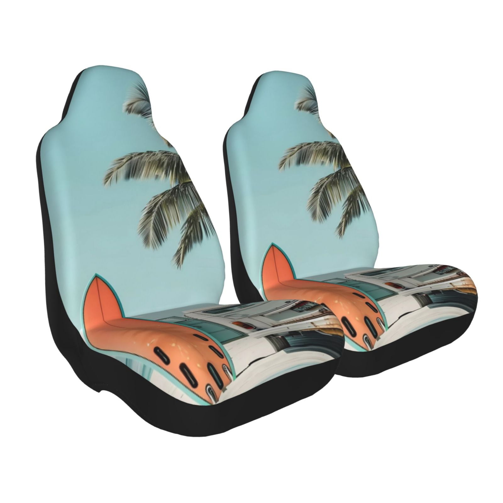 Goofa Vintage Surf Van Beach Printed Car Seat Covers, Automotive Seat ...