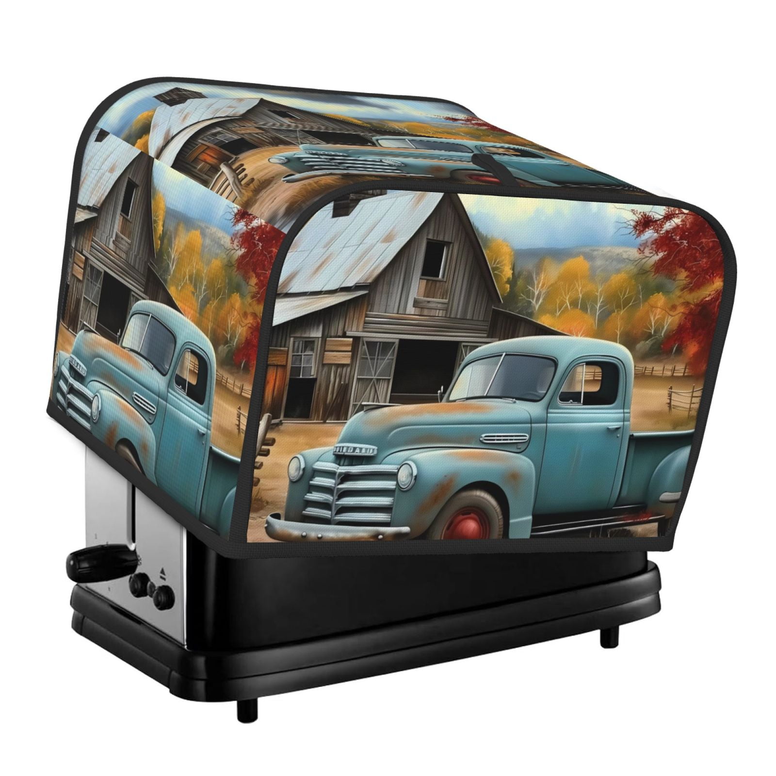 Goofa Vintage Truck Farm Scene Print Toaster Cover 4 Slice, Four Slice ...