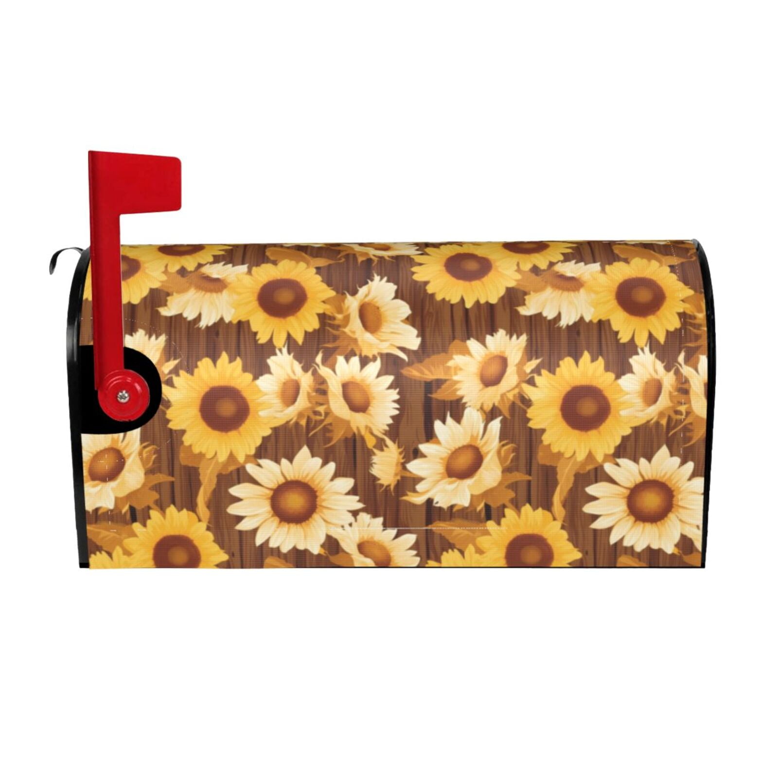 Goofa Vintage Wood Grain Sunflower B Pattern Mailbox Cover, Mailbox ...