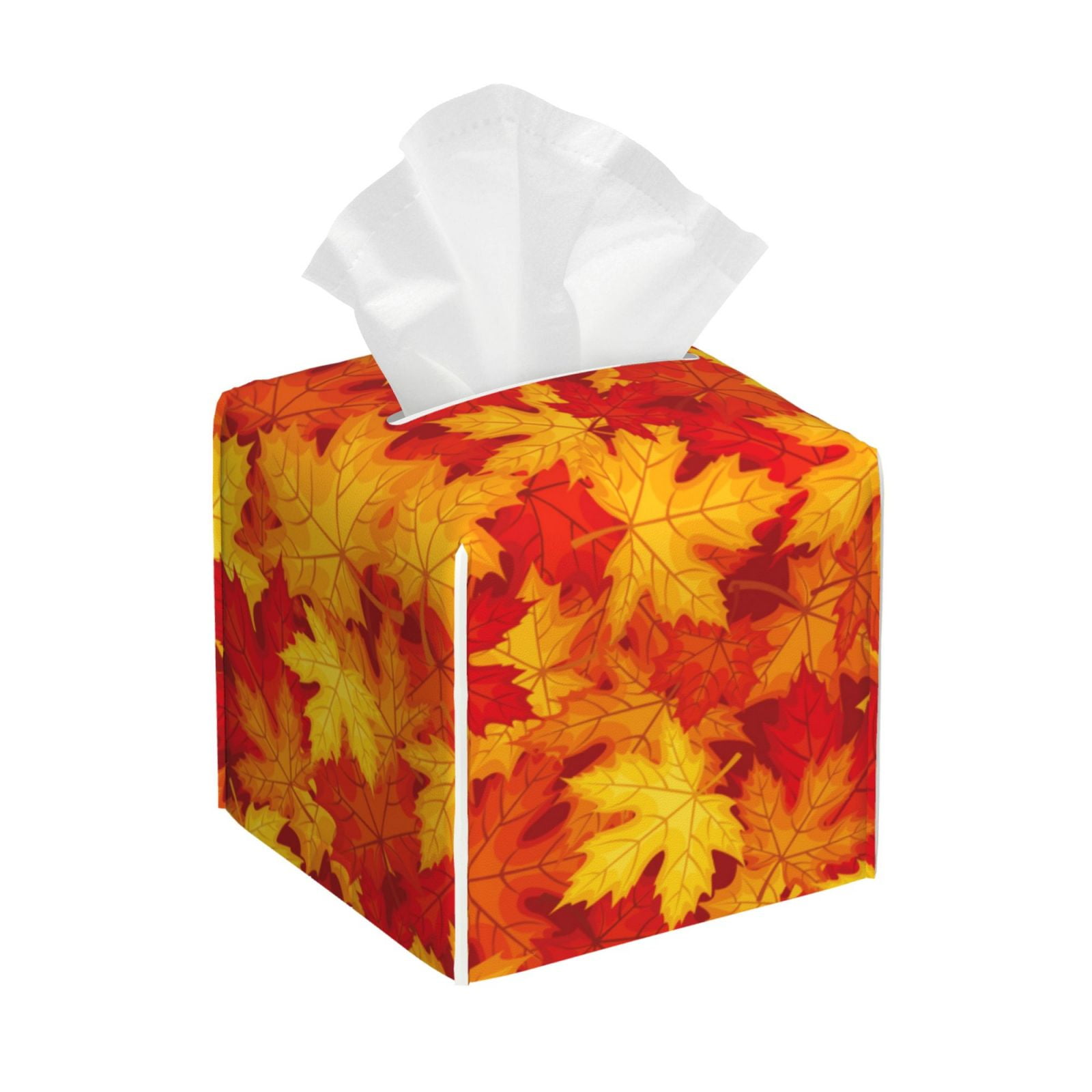 Goofa Vintage maple leaves autumn Tissue Box Cover PVC Leather Tissue ...