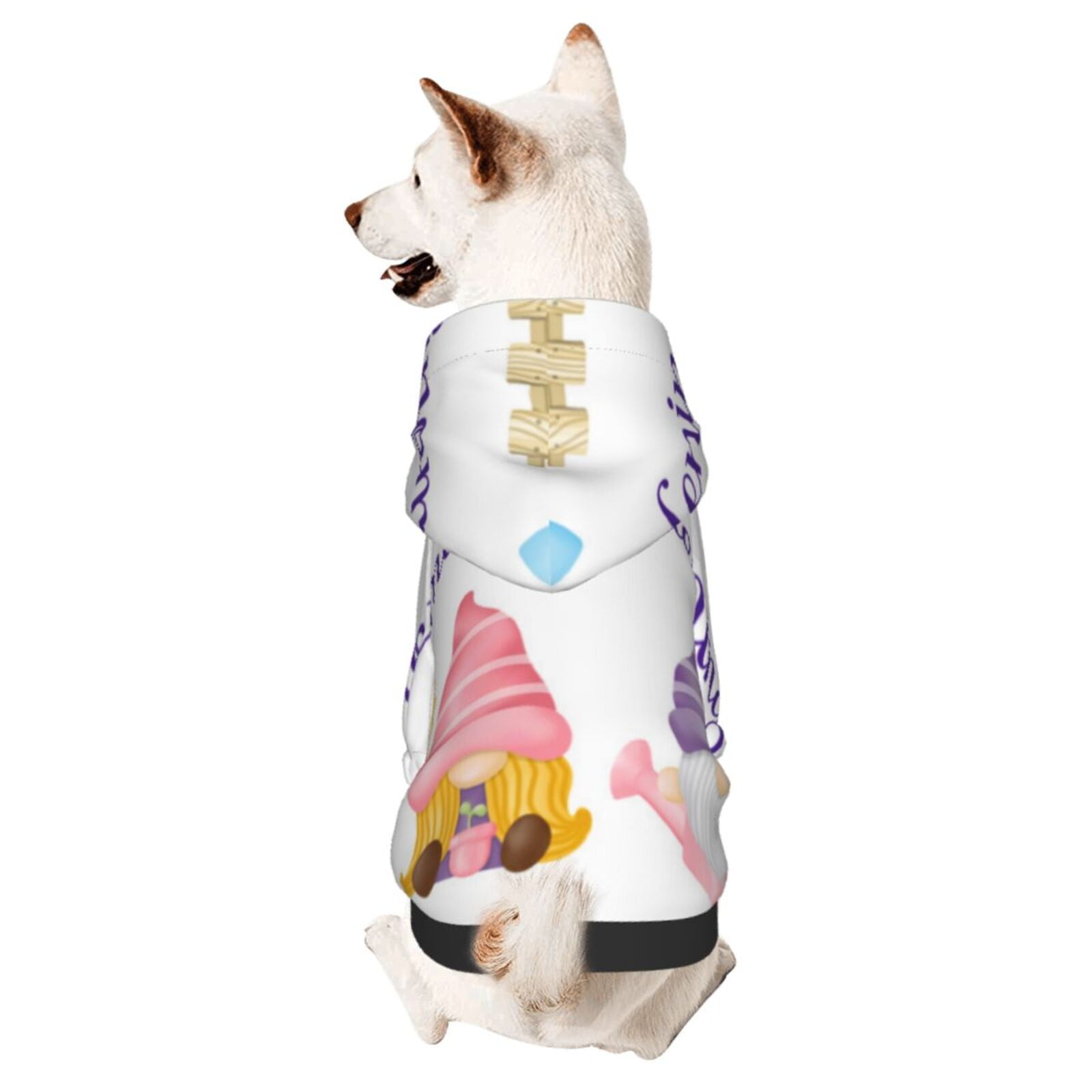 Goofa Watercolor Gnome Garden Pattern Small Dog Sweater Hoodies Pet ...