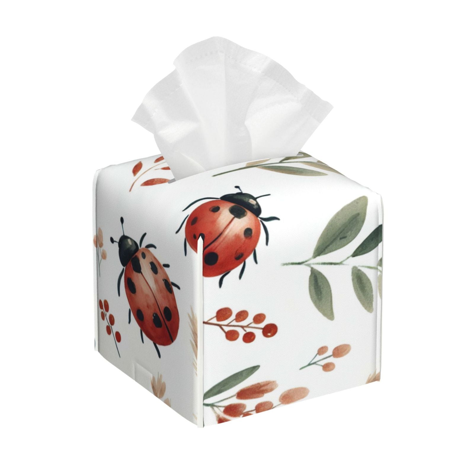 Goofa Watercolor Ladybug Tissue Box Cover PVC Leather Tissue Holder ...