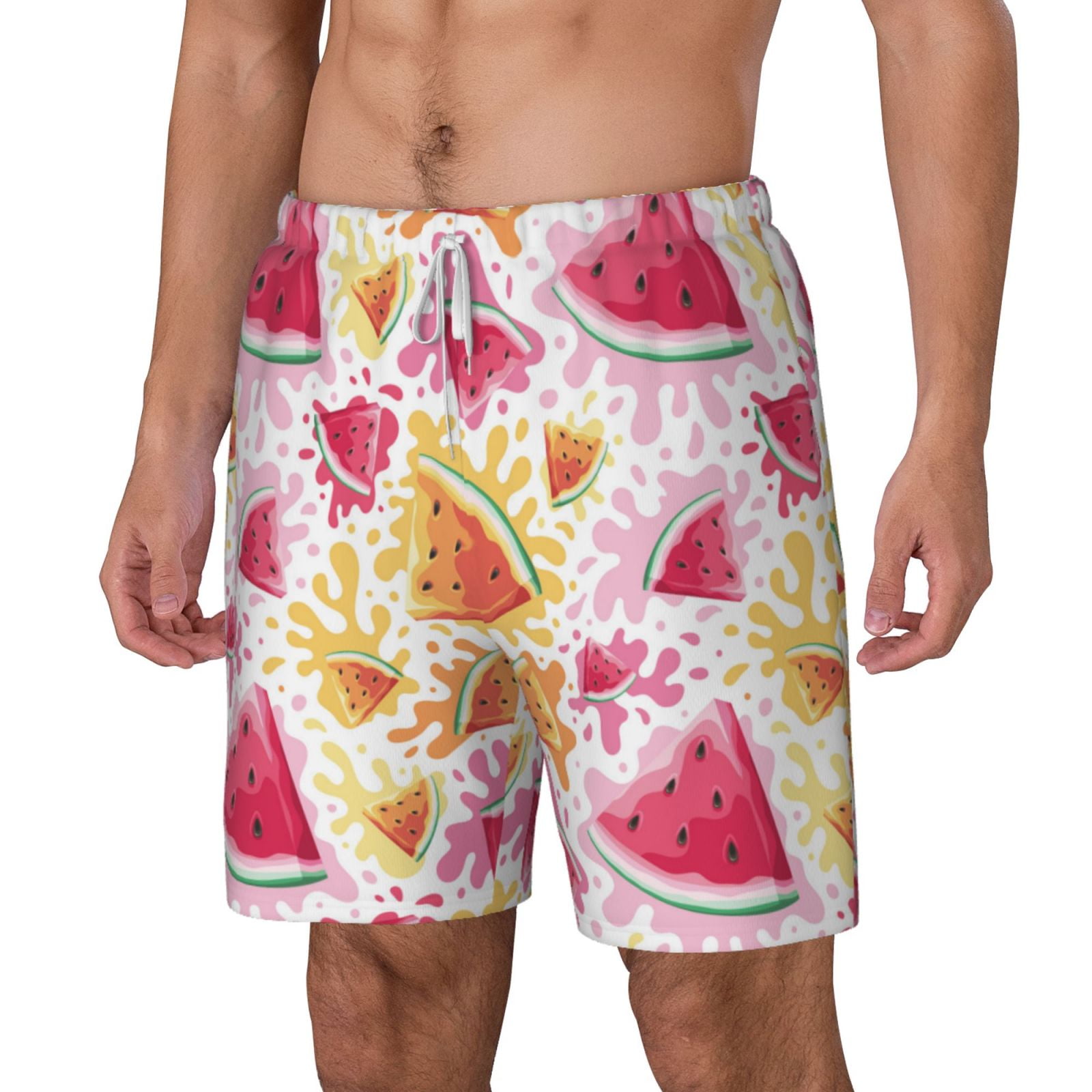 Goofa Watermelon Printed Men's Swim Trunks Board Shorts Quick Dry Mens ...