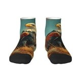 Goofa Western Desert Cactus Bald Eagle Pattern Non Slip Socks with ...