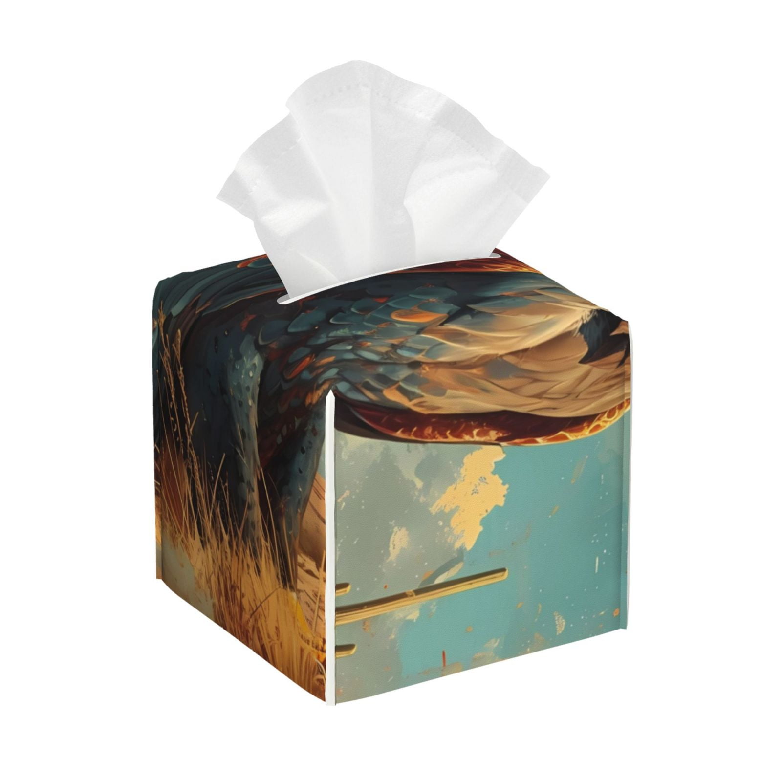 Goofa Western Desert Cactus Bald Eagle Tissue Box Cover PVC Leather ...