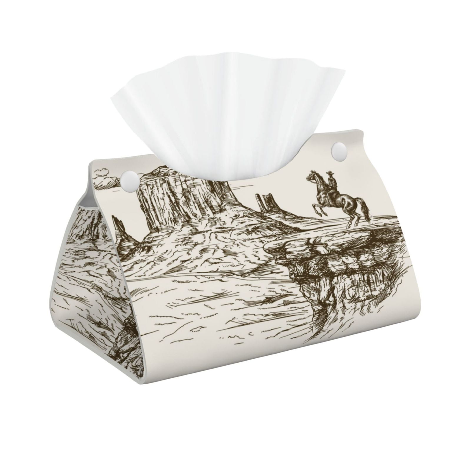 Goofa Western Desert Cowboys 1 Pattern Triangle Square Tissue Box Cover ...