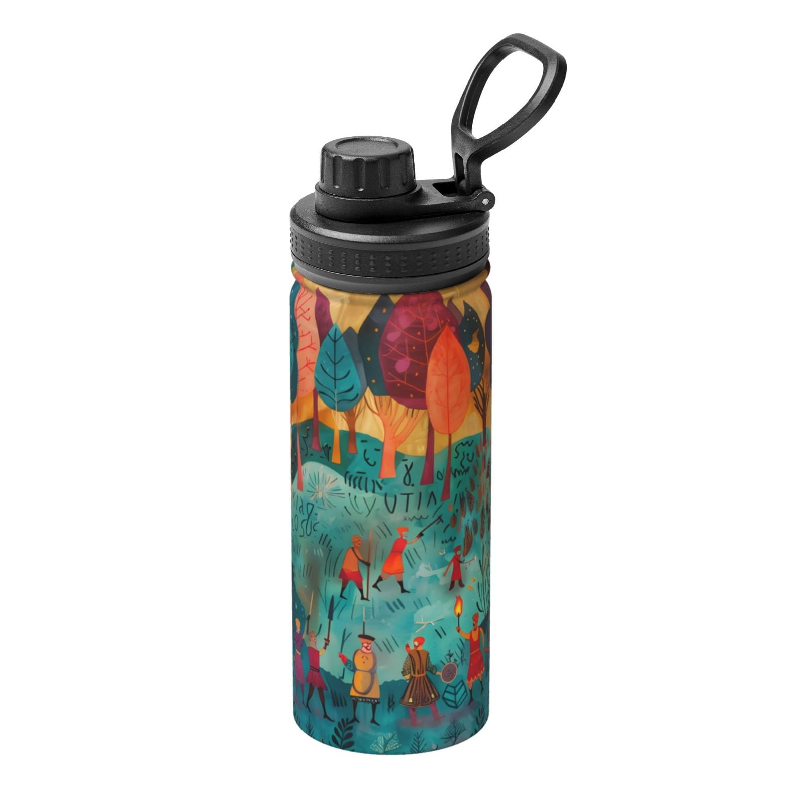 Goofa Whimsical Forest Scene Print 18oz Sports Insulated Kettle With ...