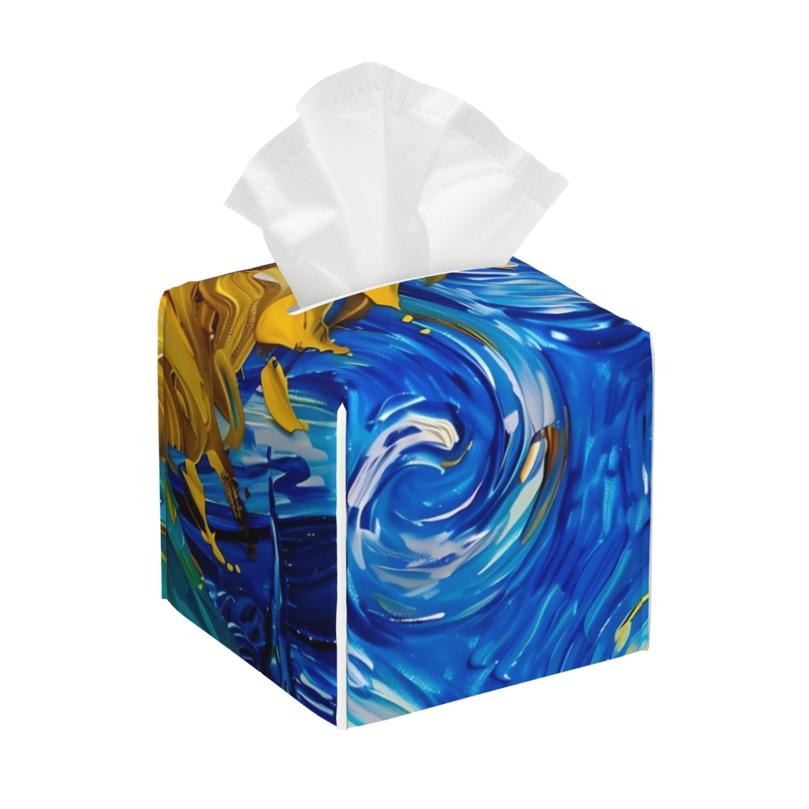 Goofa Whimsical Sunflowers Night Sky Tissue Box Cover PVC Leather ...