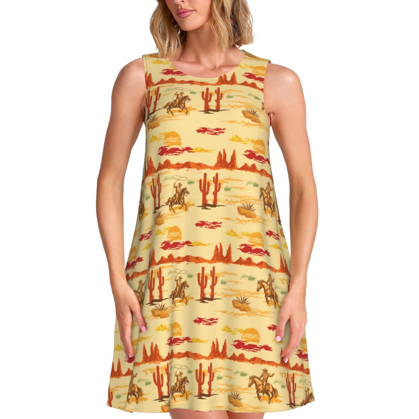 Goofa Wild West Colorful for Summer Dresses for Women – Beach Floral ...