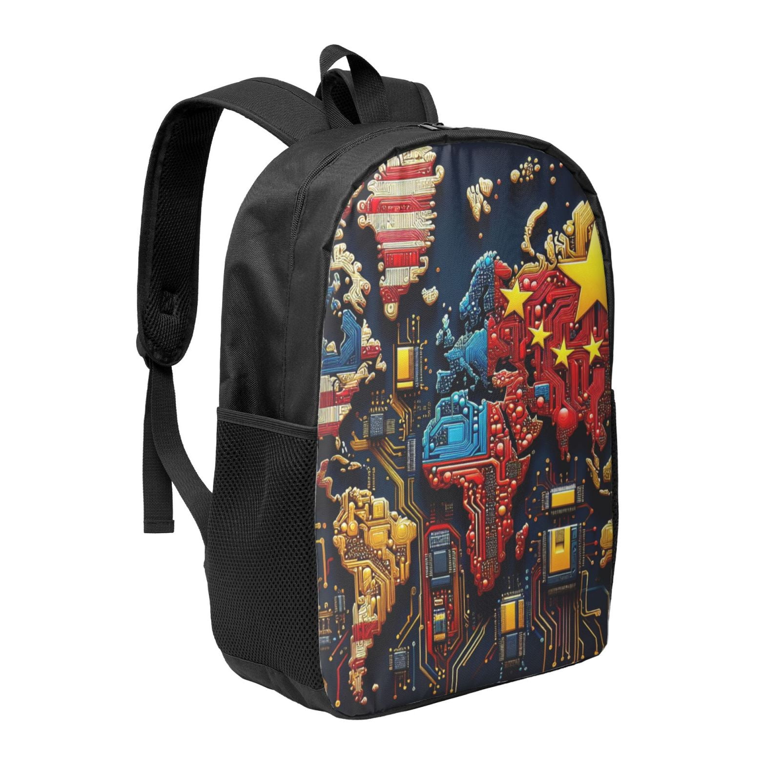 Goofa World Map Of Digital Circuits Pattern 17in Student Backpack ...