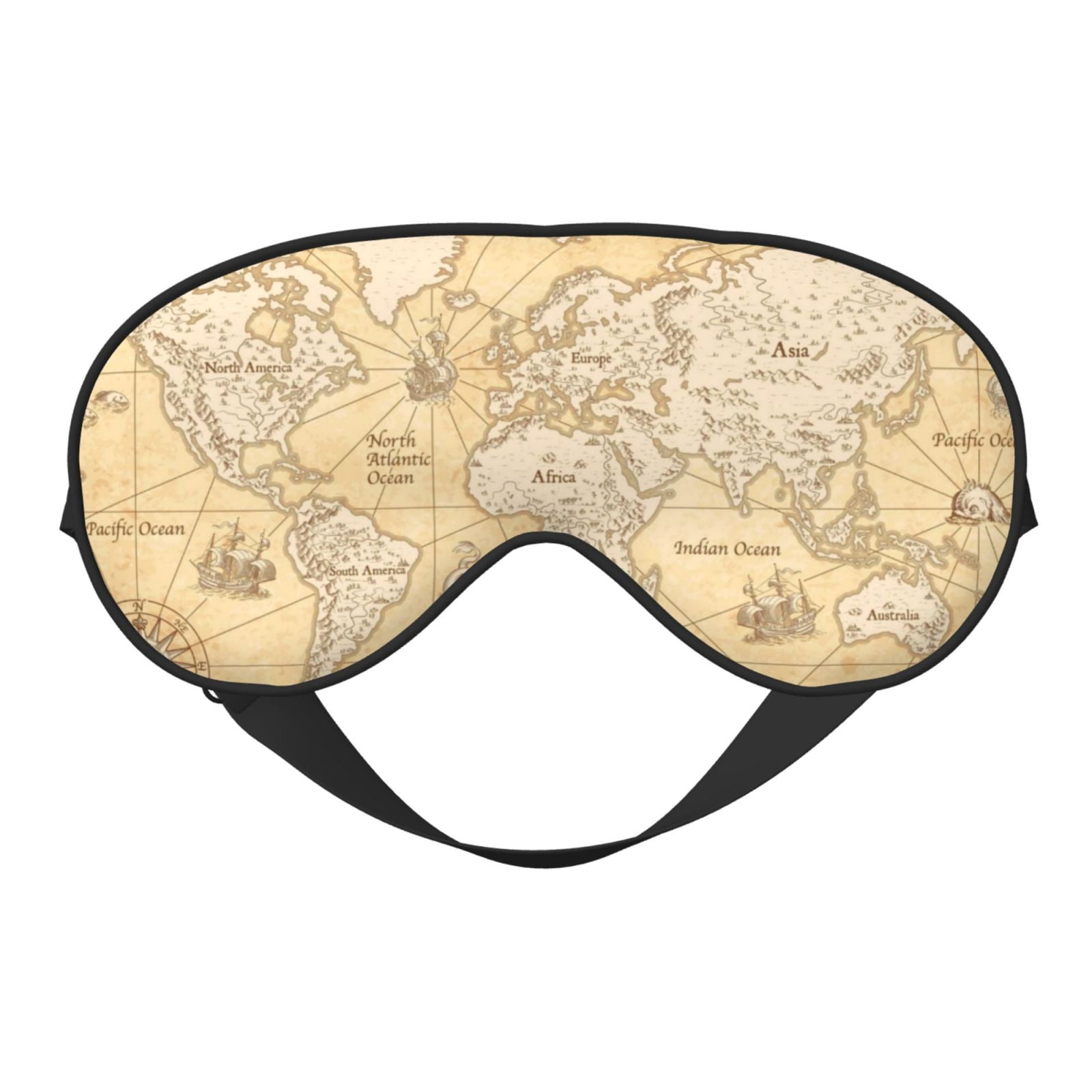 Goofa World Map Printed Sleep Eye Mask for Men Women, Zero Eye Pressure ...