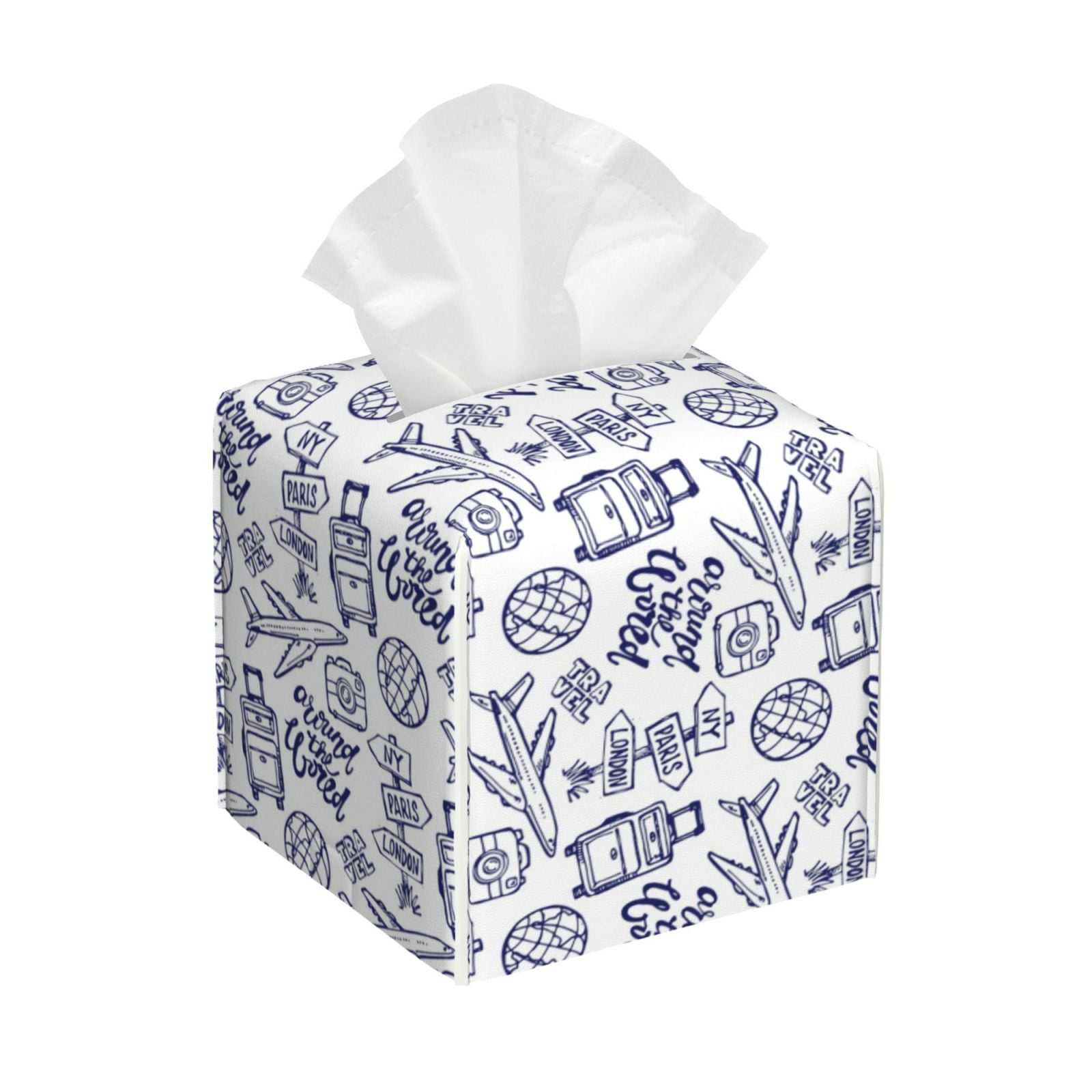 Goofa World Travel2 Tissue Box Cover PVC Leather Tissue Holder Square ...