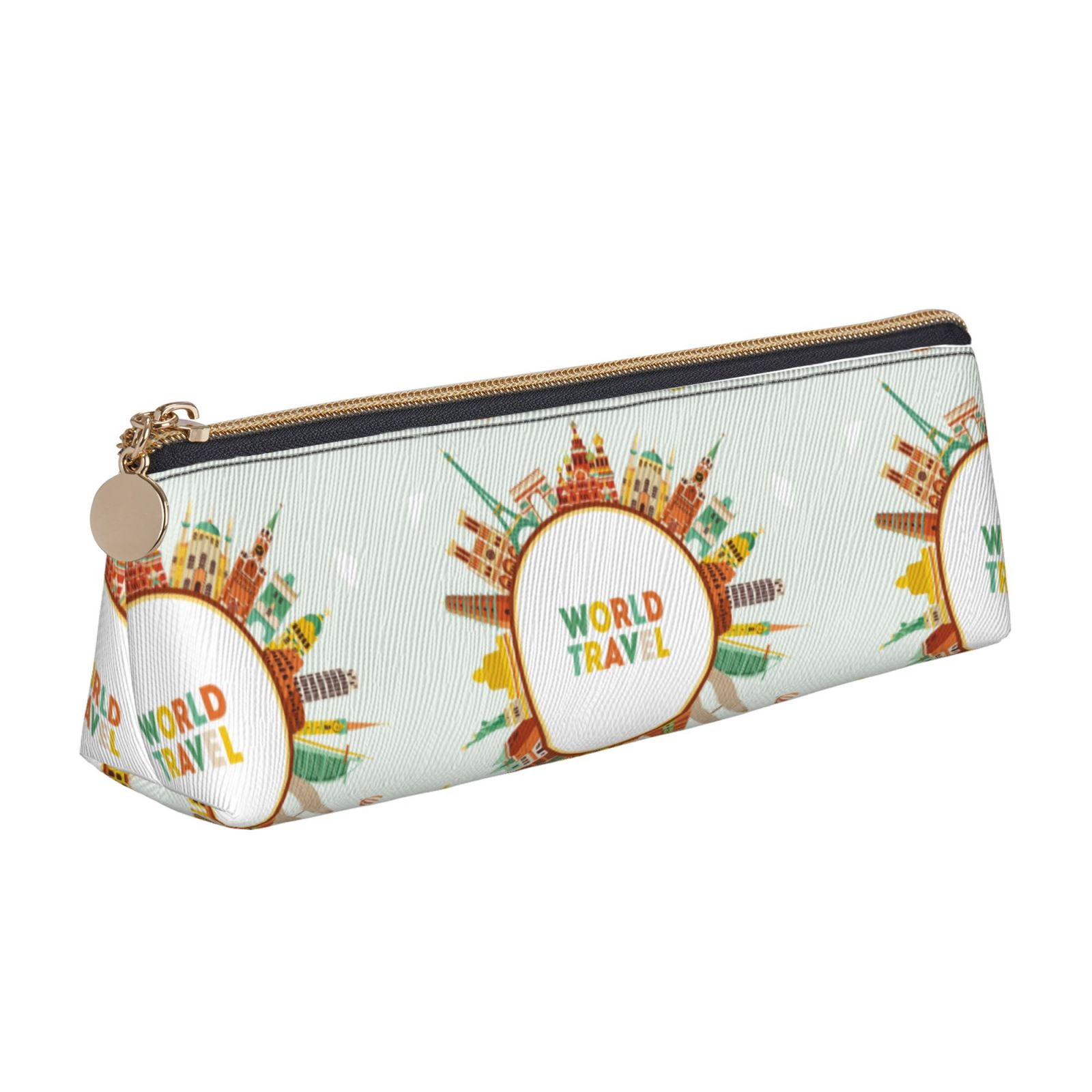 Goofa World Travel3 Pattern Pencil Case Portable Stylish Triangle ...