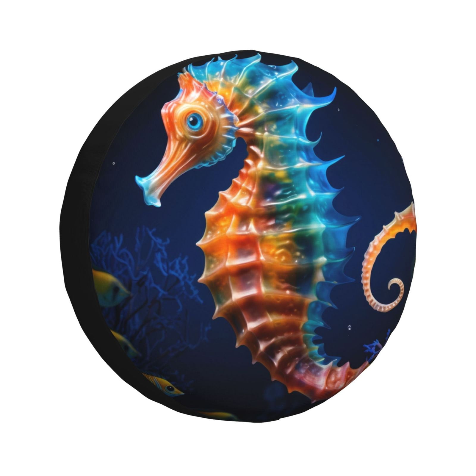Goofa Yellow Fish Seahorse Pattern Universal Tire Cover for Jeep, SUV ...