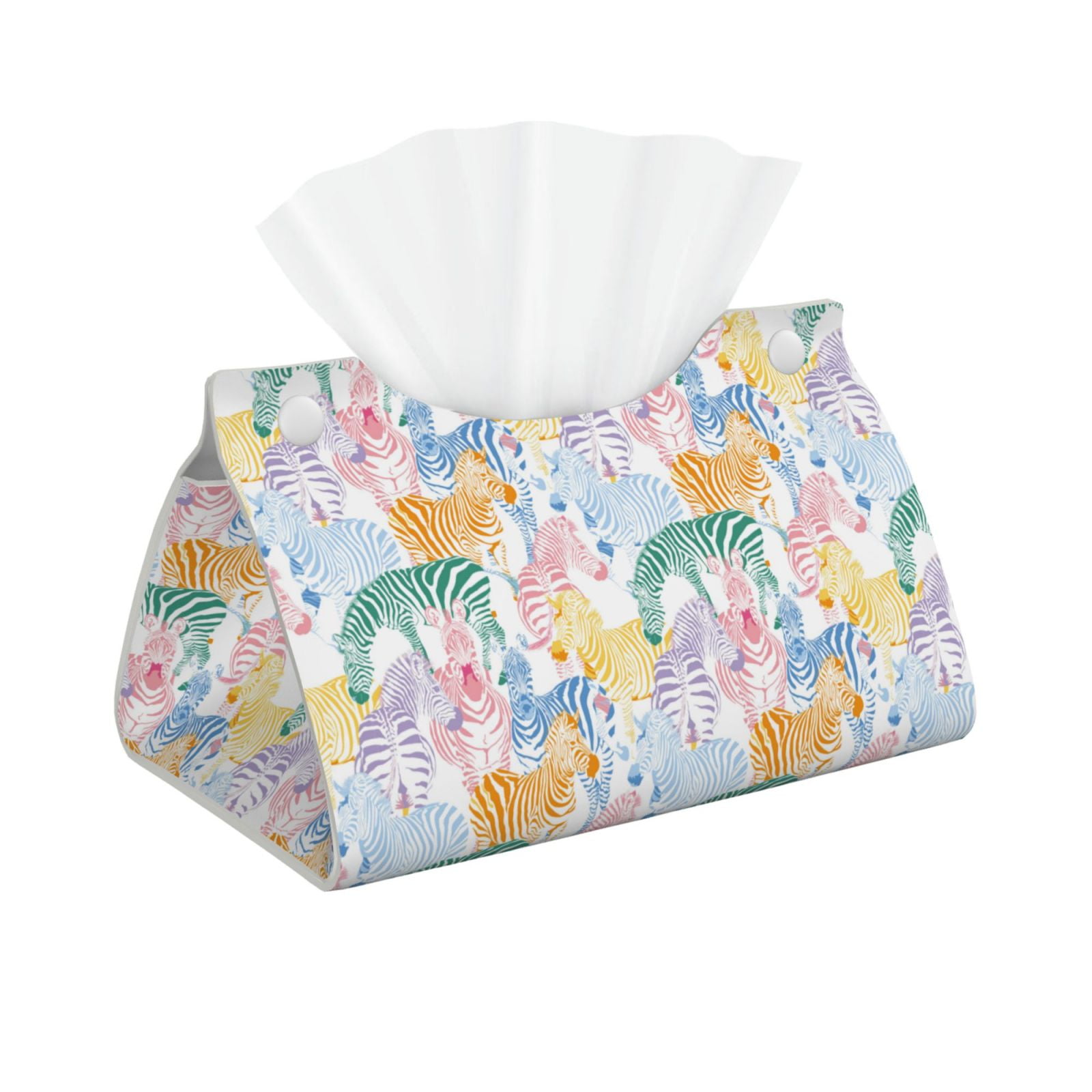 Goofa Zebra Colourful Pattern Triangle Square Tissue Box Cover, Modern ...