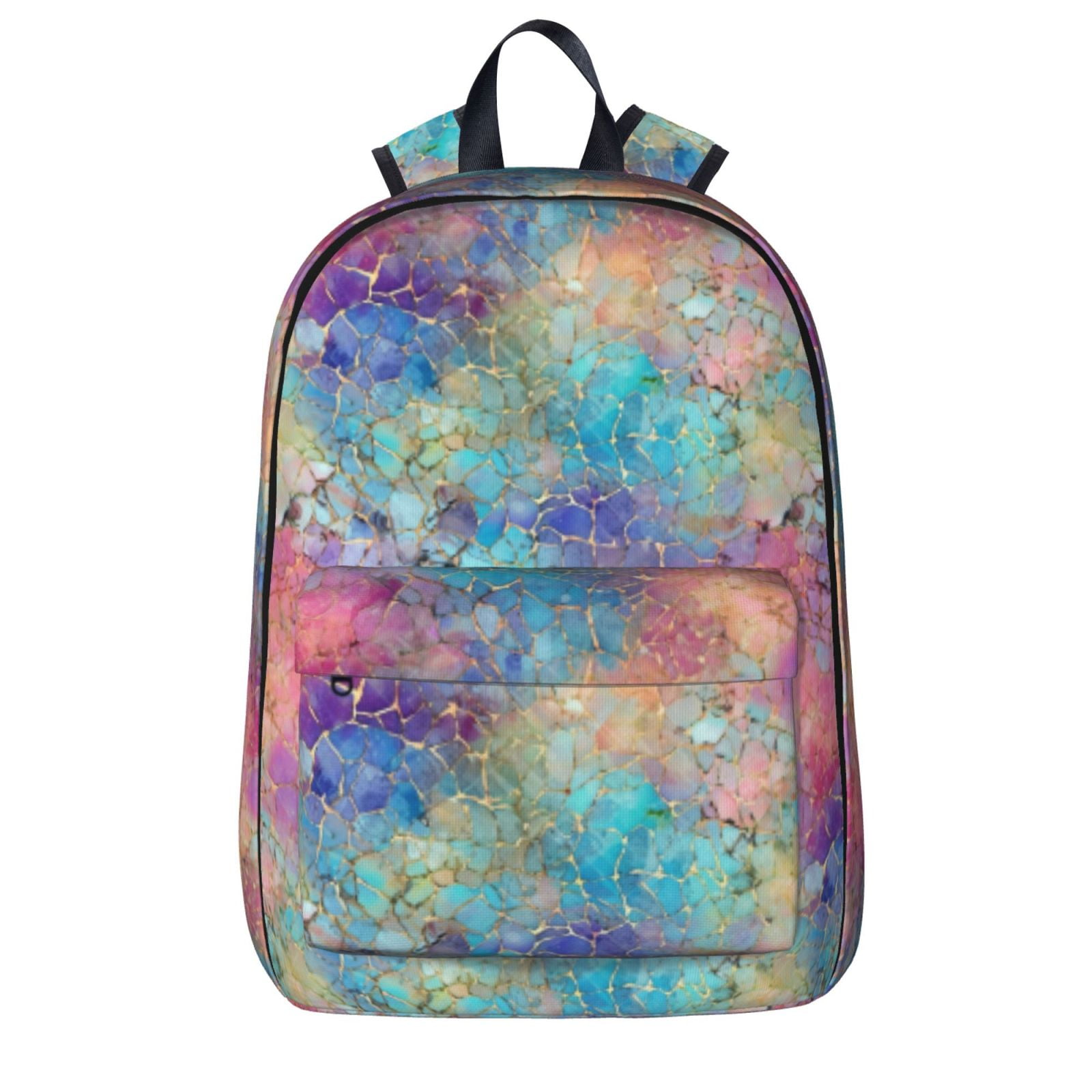 Goofa blue pink colorful cracked texture Printed Backpack,Laptop ...
