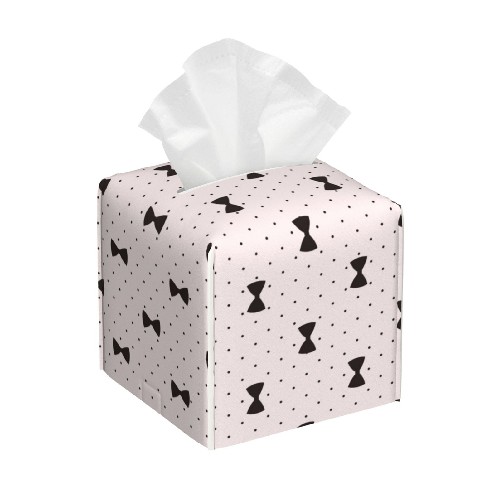 Goofa bow on polka dots Pattern Tissue Box Cover PVC Leather Tissue ...
