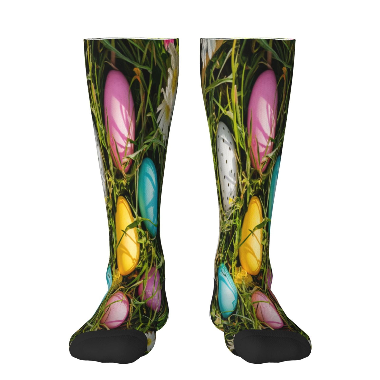 Goofa colorful Easter eggs Pattern Adult Stockings, Color-Block Knee ...