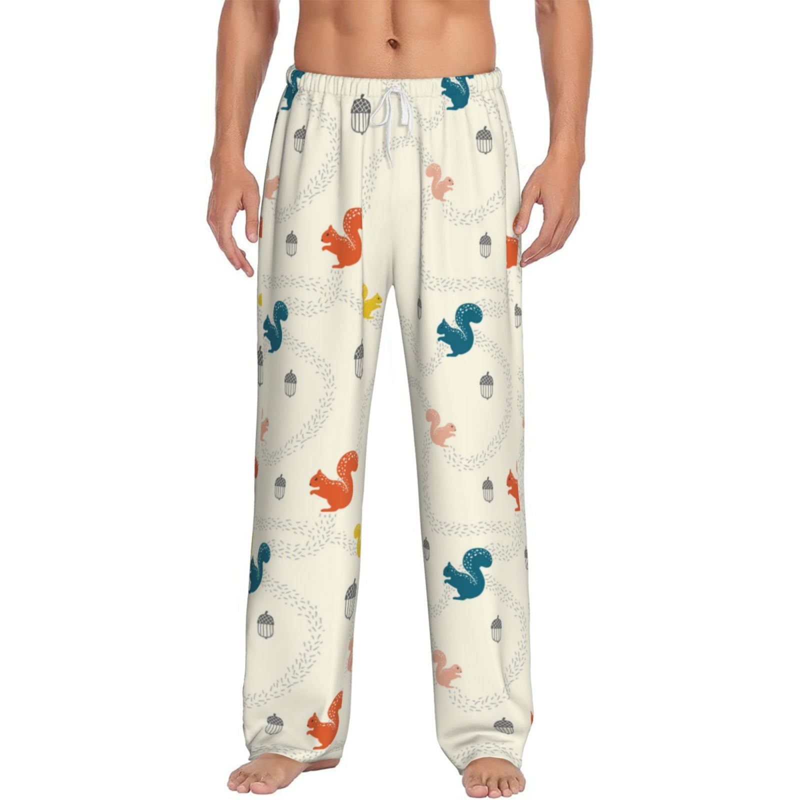 Goofa colorful Squirrel Nuts Pattern Printed Soft Pajama Pants for Men ...