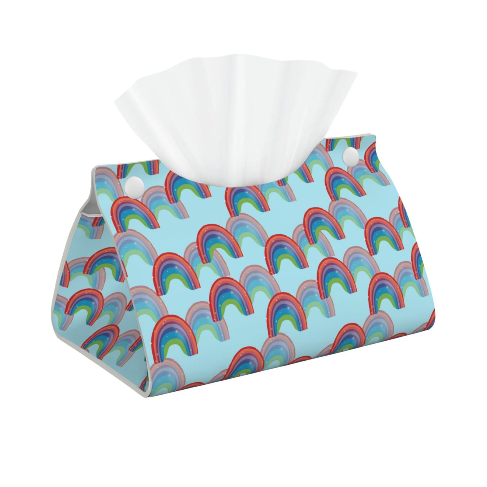Goofa colorful rainbow Pattern Triangle Square Tissue Box Cover, Modern ...