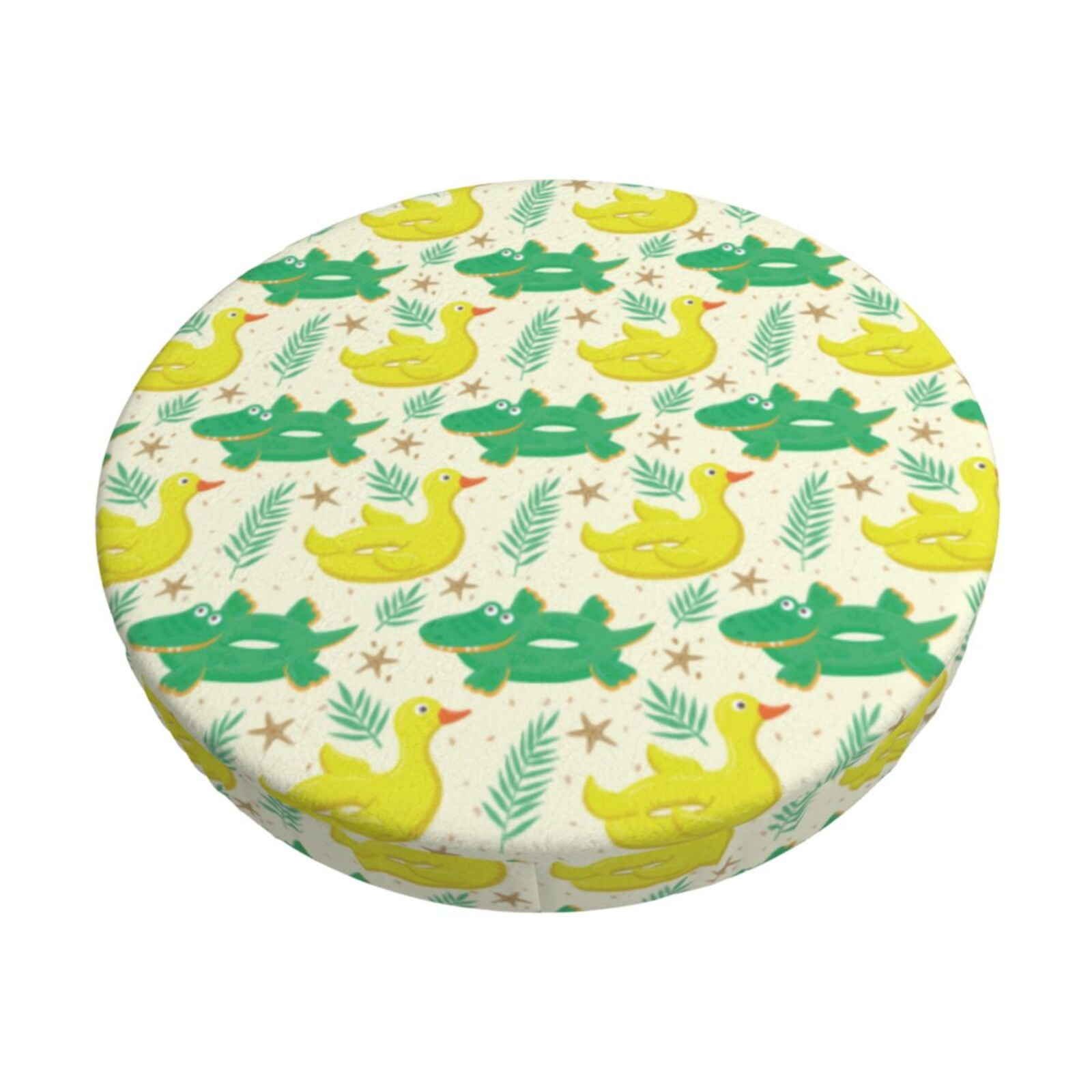 Goofa crocodile and duck Printed Stool Covers Round, Waterproof Round ...