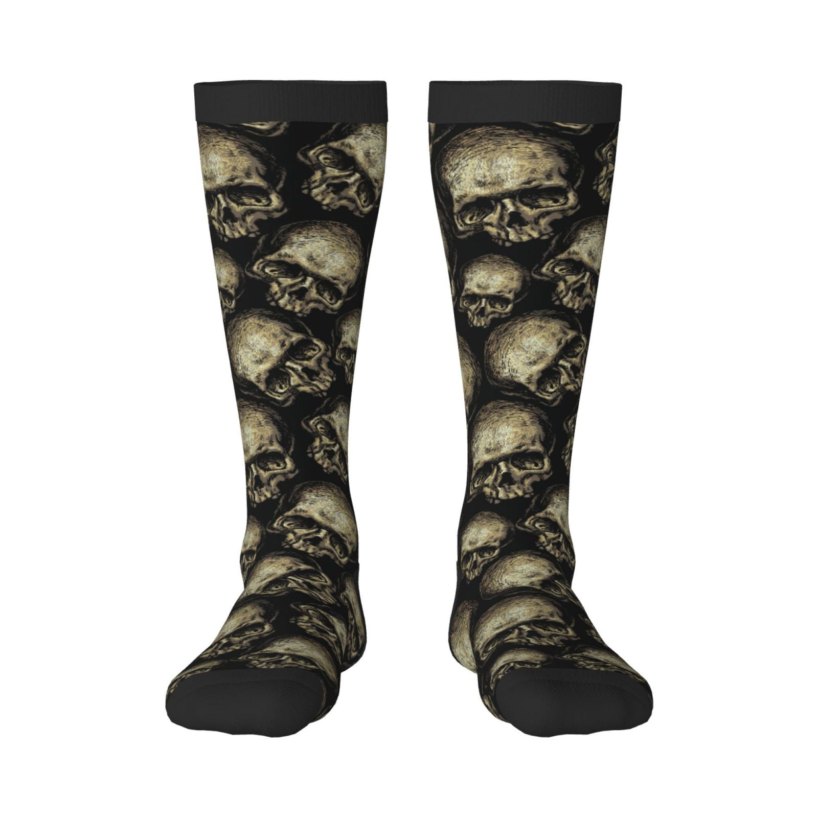 Goofa funny Retro Skull Pattern Adult Stockings, Color-Block Knee High ...