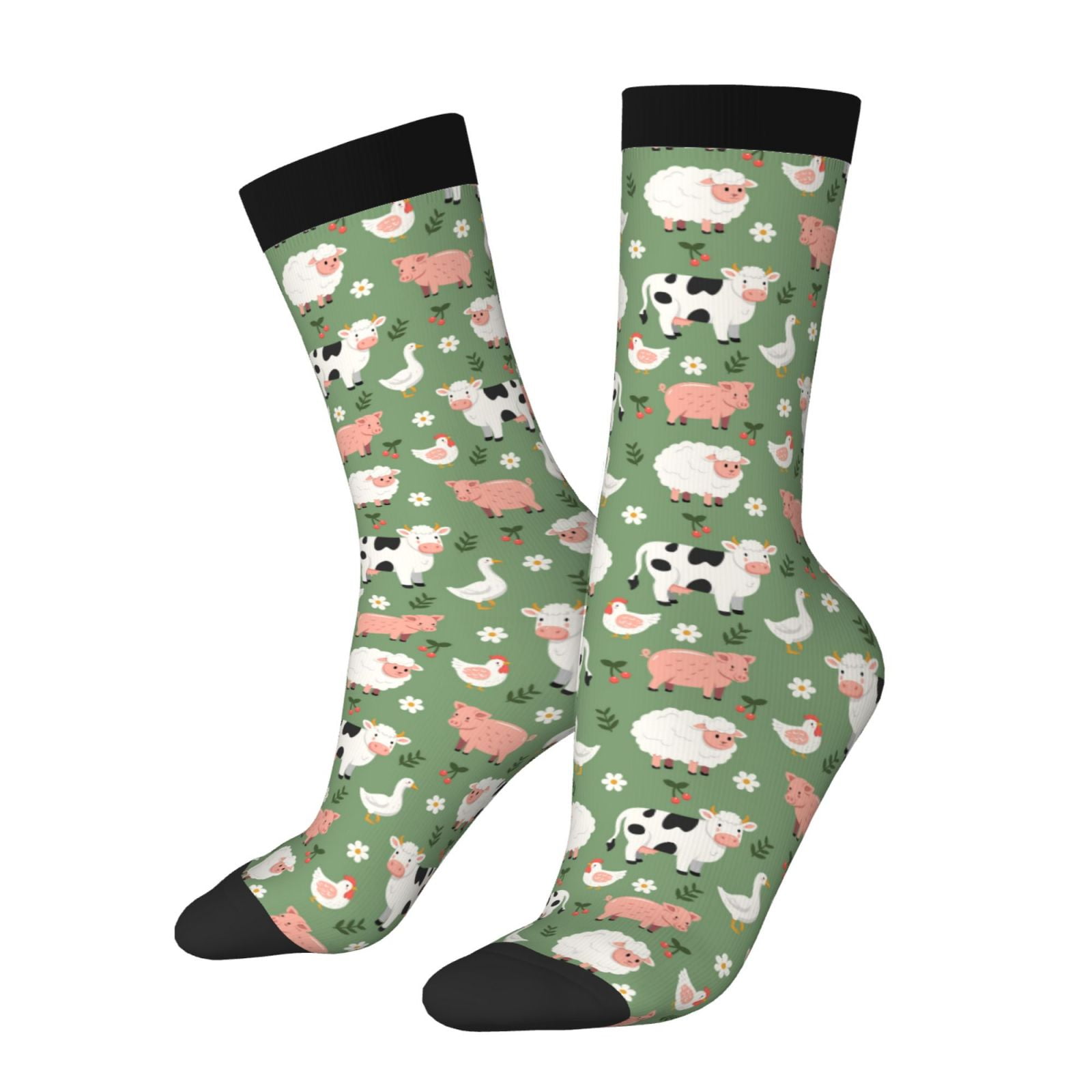 Goofa funny cute farm animals Printed Men's Crew Socks, Soft Durable ...