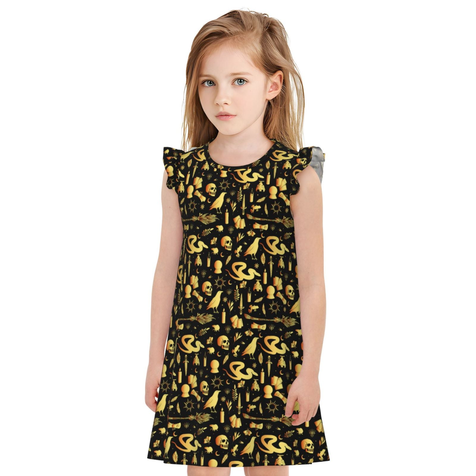 Goofa glod Skull snake bird Pattern Sweet & Sassy Girls' Nightgowns ...