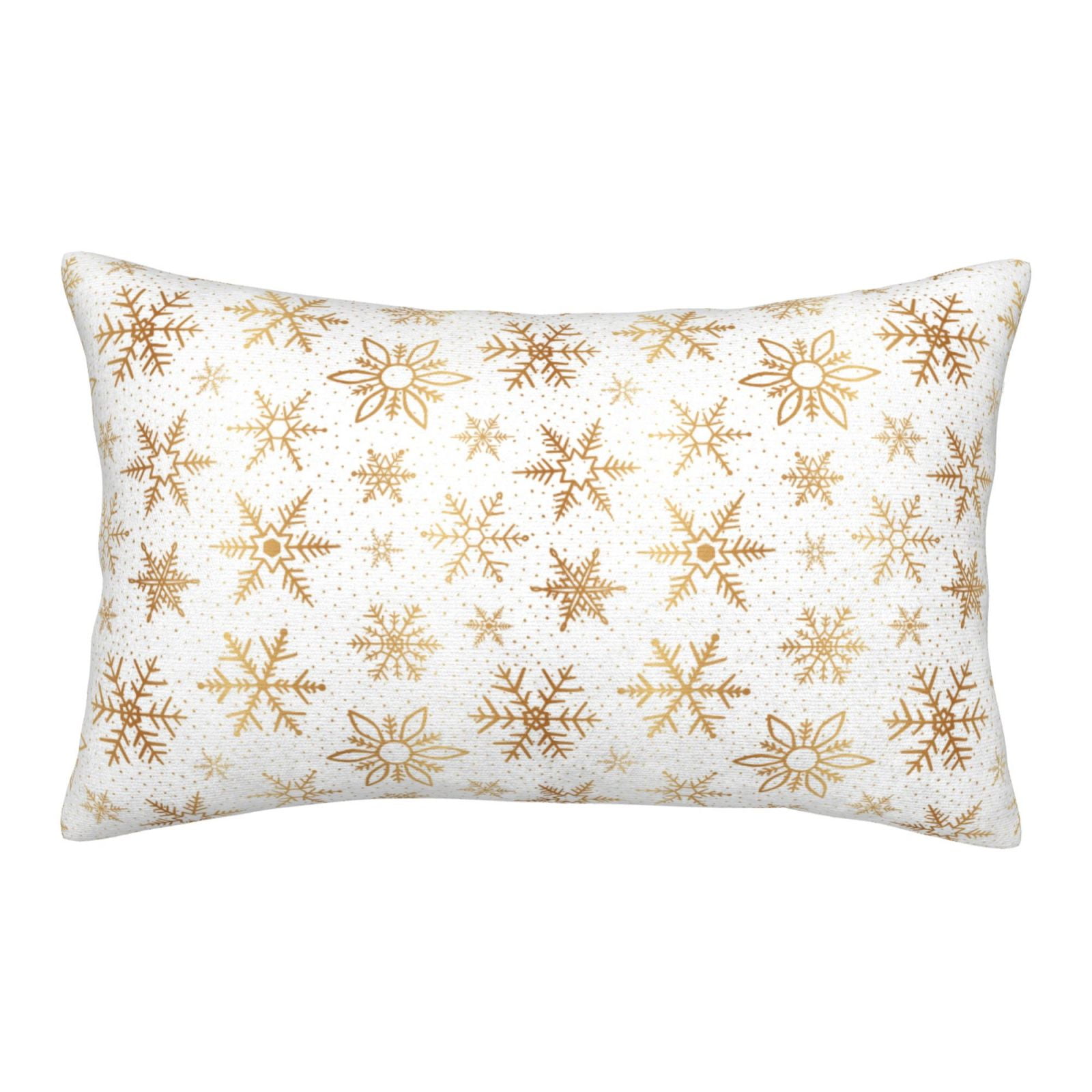 Goofa gold Snowflake print Pattern Pillow Case – Plush & Soft Cushion ...