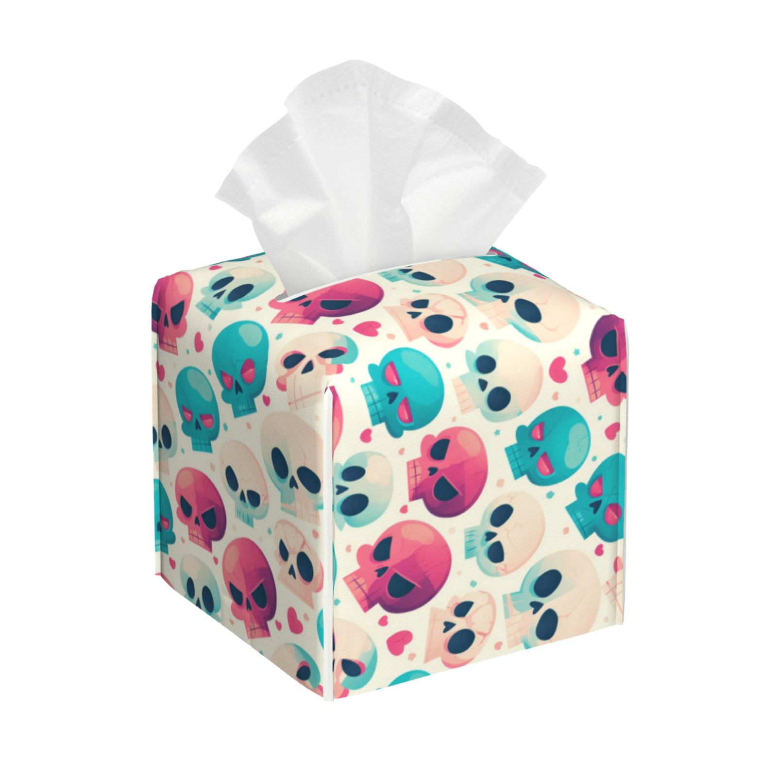 Goofa heart Skull cute Tissue Box Cover PVC Leather Tissue Holder ...