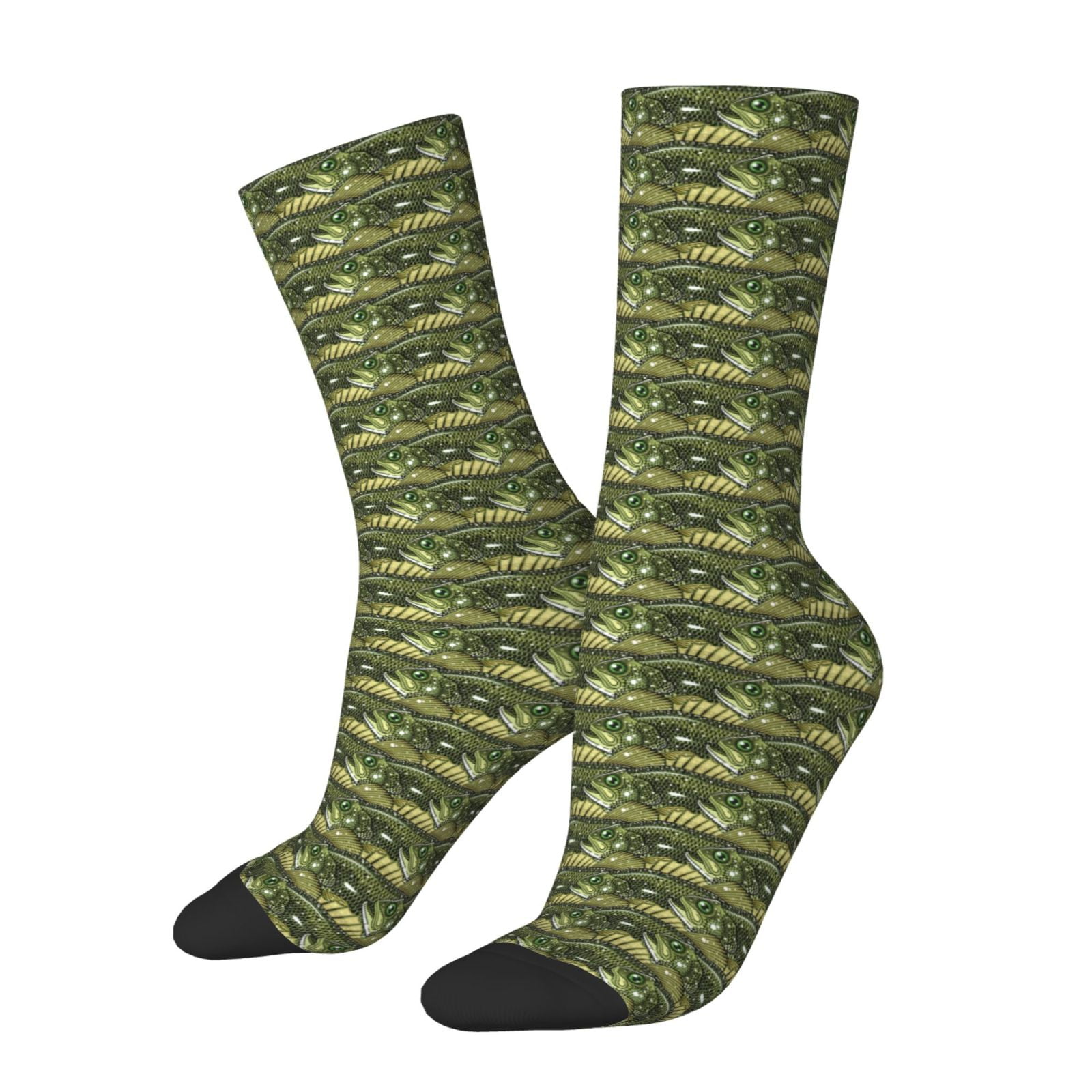 Goofa largemouth bass Printed Men's Crew Socks, Soft Durable Breathable ...