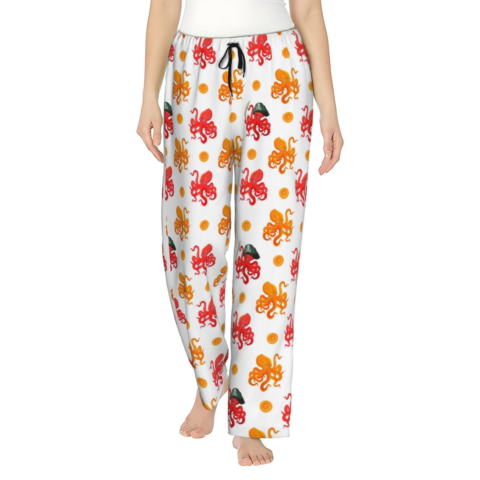 Goofa octopuses Printed Soft Pajama Pants for Women, Wide Leg Comfy ...