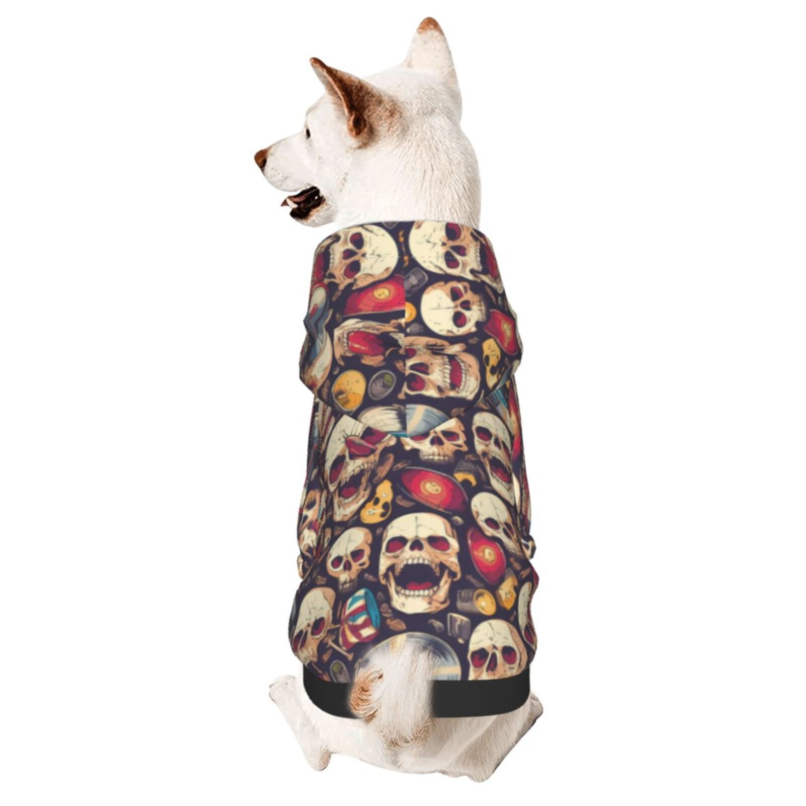 Goofa rock record music Skull Pattern Small Dog Sweater Hoodies Pet ...