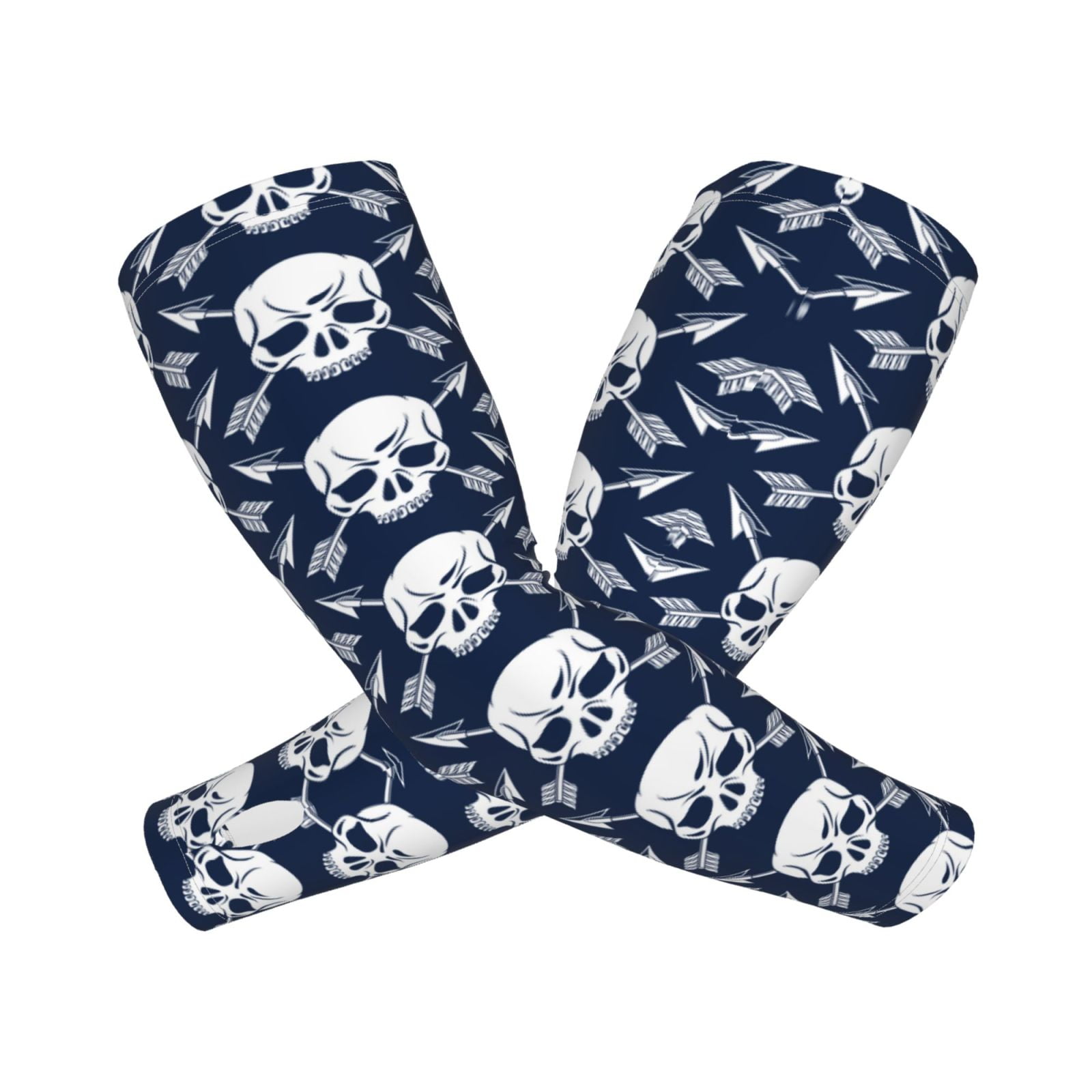 Goofa white arrow Skull Pattern UV Sun Protection Arm Sleeves, UPF 50 ...
