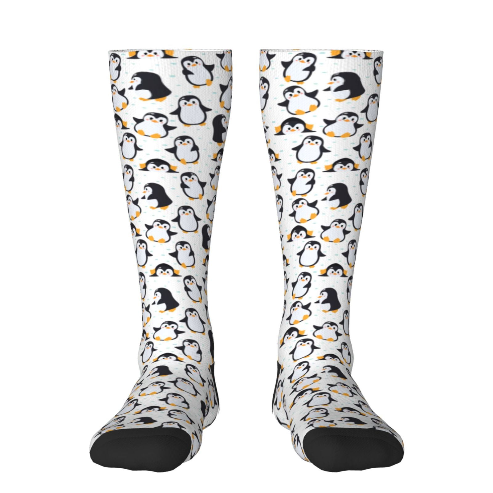 Goofa whiter cute penguin Pattern Adult Stockings, Color-Block Knee ...
