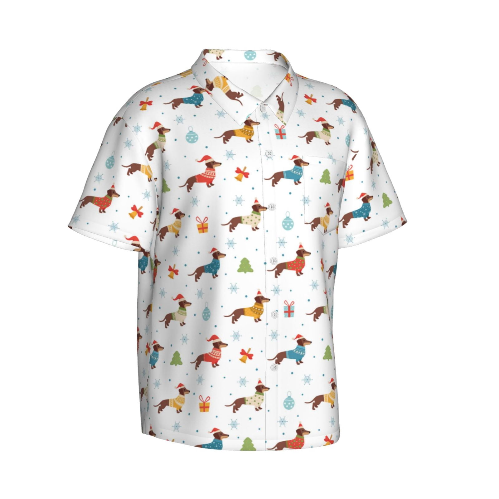 Goofa winter Snowflake Dachshund Hawaiian Shirt for Men, Unisex Summer ...