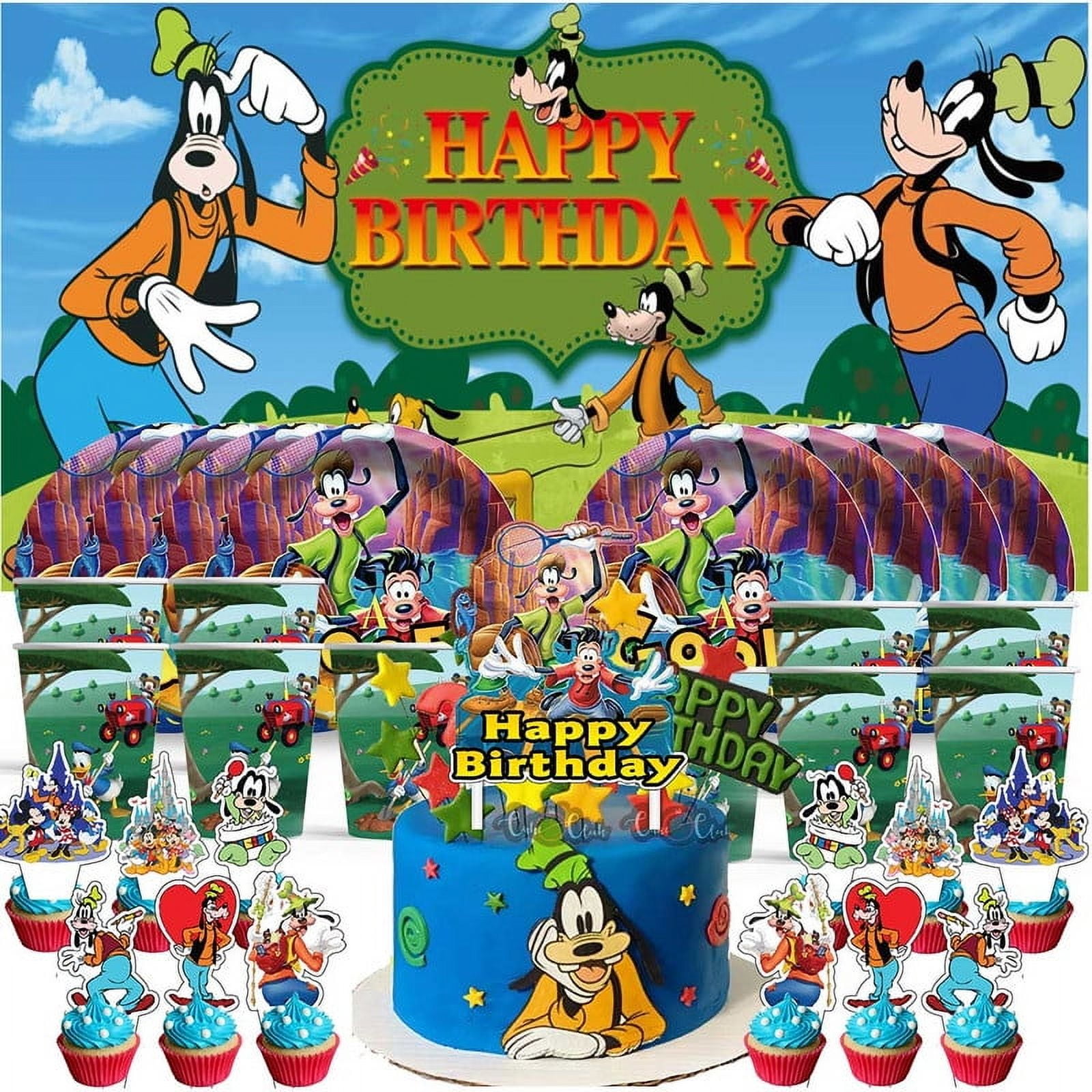 Goofy Birthday Cups Party Supplies Decor Backdrop Plates Fans ...