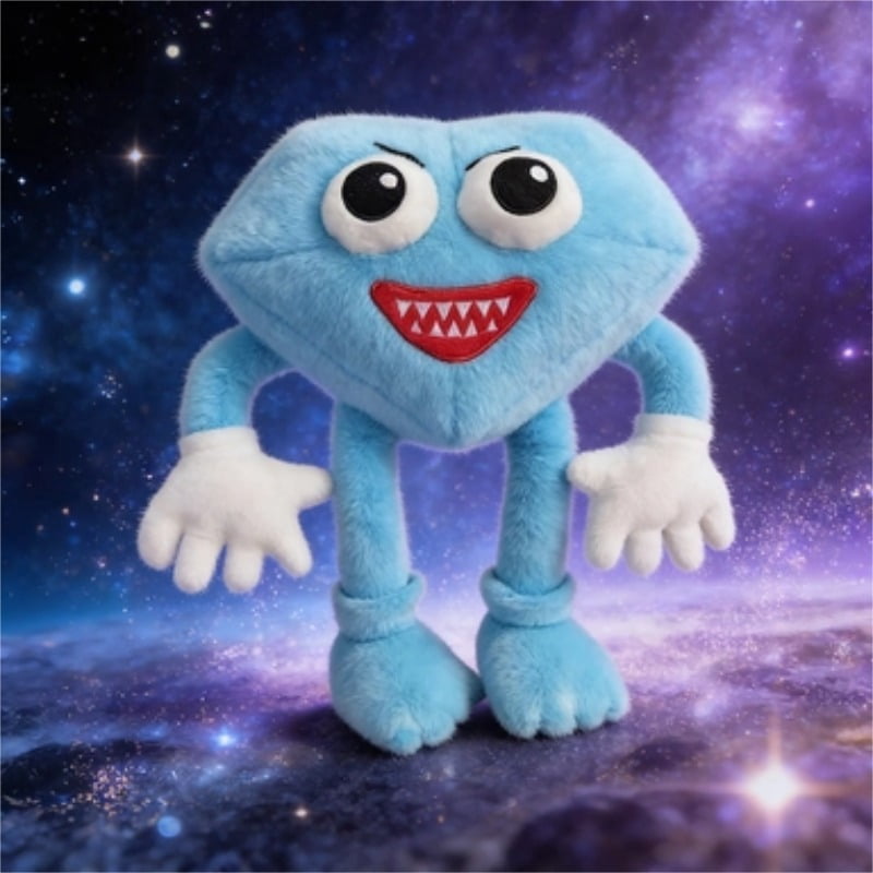 Goofy Blue Diamond Plush - Sharp Teeth Smile Stuffed Animal for Kids ...