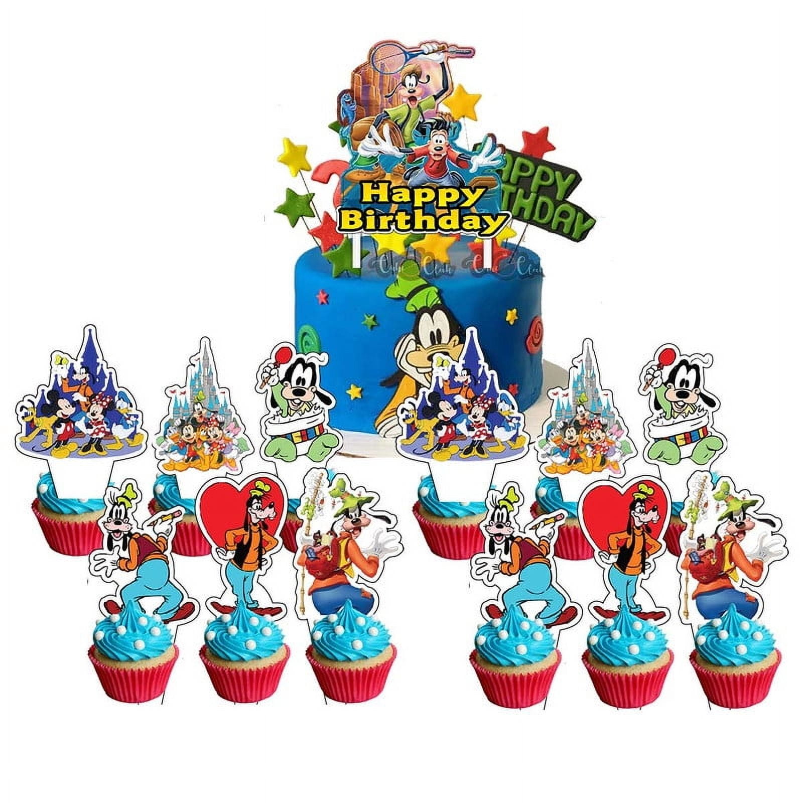 Goofy Cake Topper Cupcake Set Party Supplies Decoration Birthday Decor ...