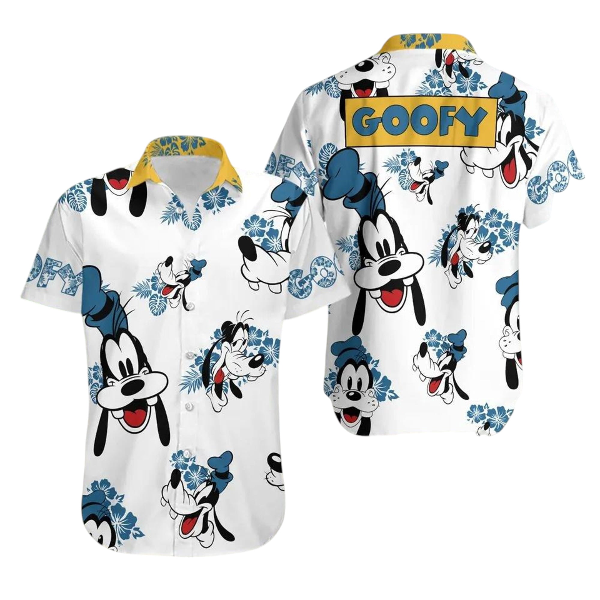 Goofy Disney Dog Hawaiian Shirt Summer Vacation Button Shirt - Walmart.com