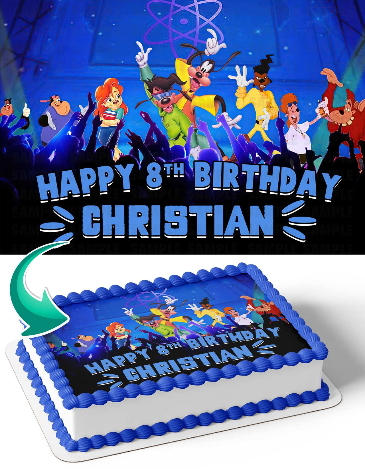 Goofy Edible Image Cake Topper Personalized Birthday Sheet Decal Banner ...